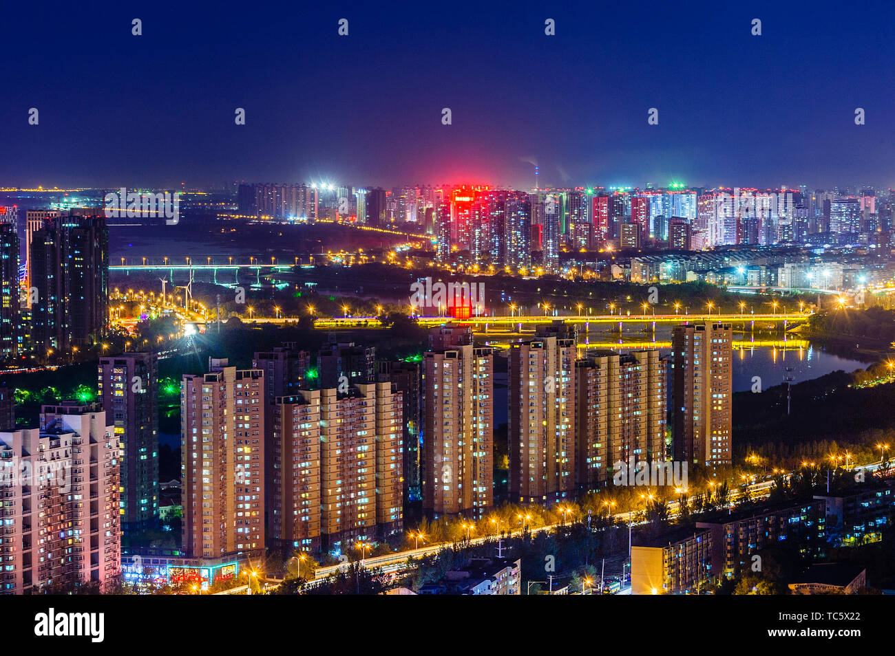 Night Scenery in Shenyang Stock Photo - Alamy