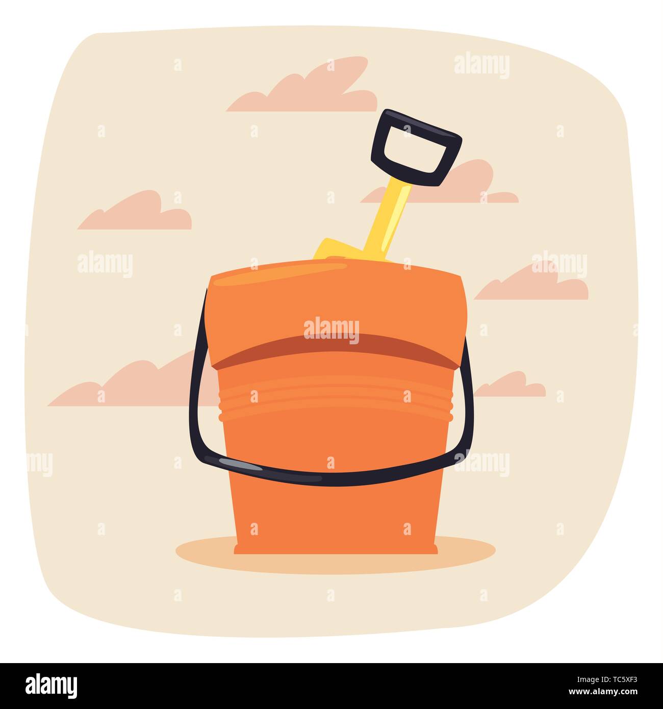 summer time holiday bucket and shovel vector illustration Stock Vector ...