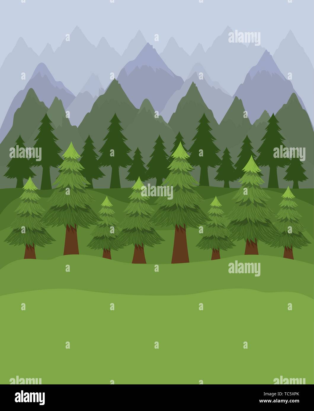 Forest with pine trees design Stock Vector Image & Art - Alamy