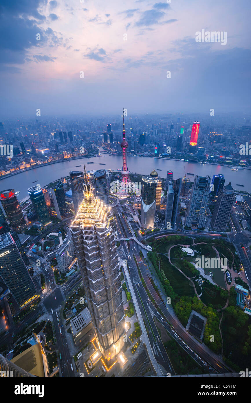 A bird's-eye view of Lujiazui Stock Photo - Alamy