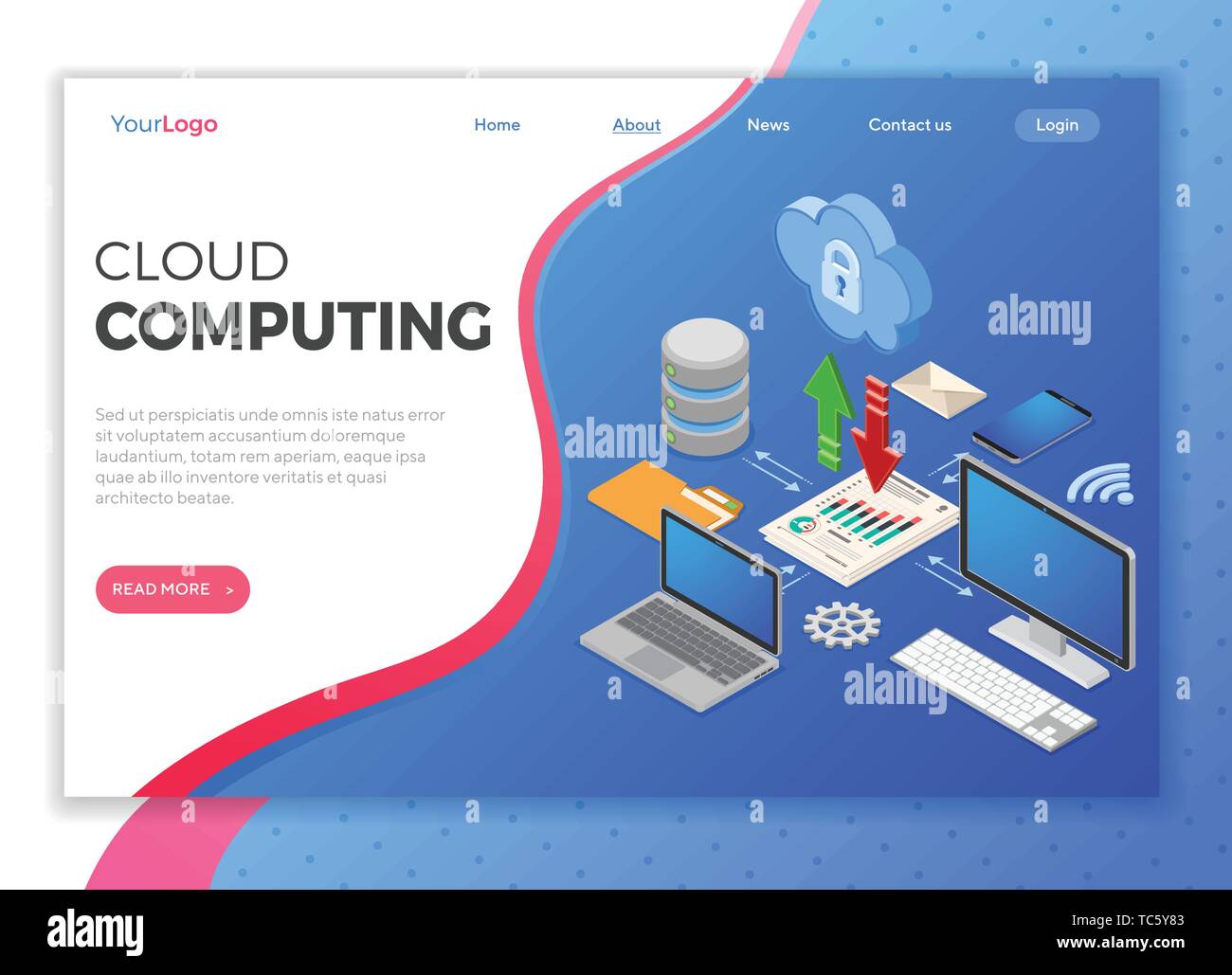 Cloud Computing Technology Isometric Stock Vector Image And Art Alamy