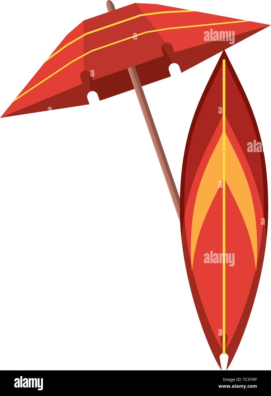 Beach umbrella and surf table cartoon Stock Vector Image & Art - Alamy