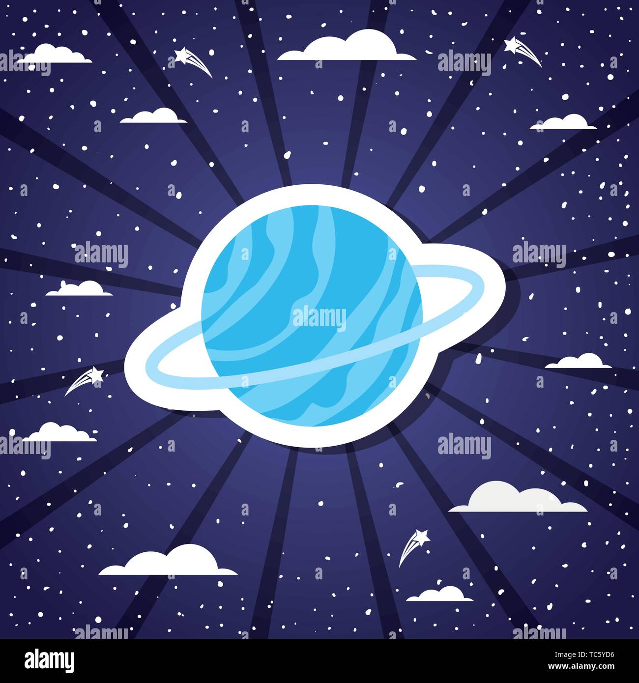 Space planet over striped background vector illustration Stock Vector ...