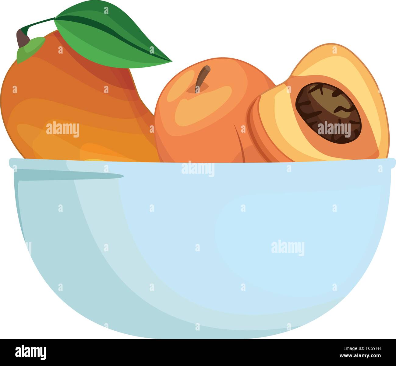 Fresh fruits in bowl cartoon Stock Vector Image & Art - Alamy