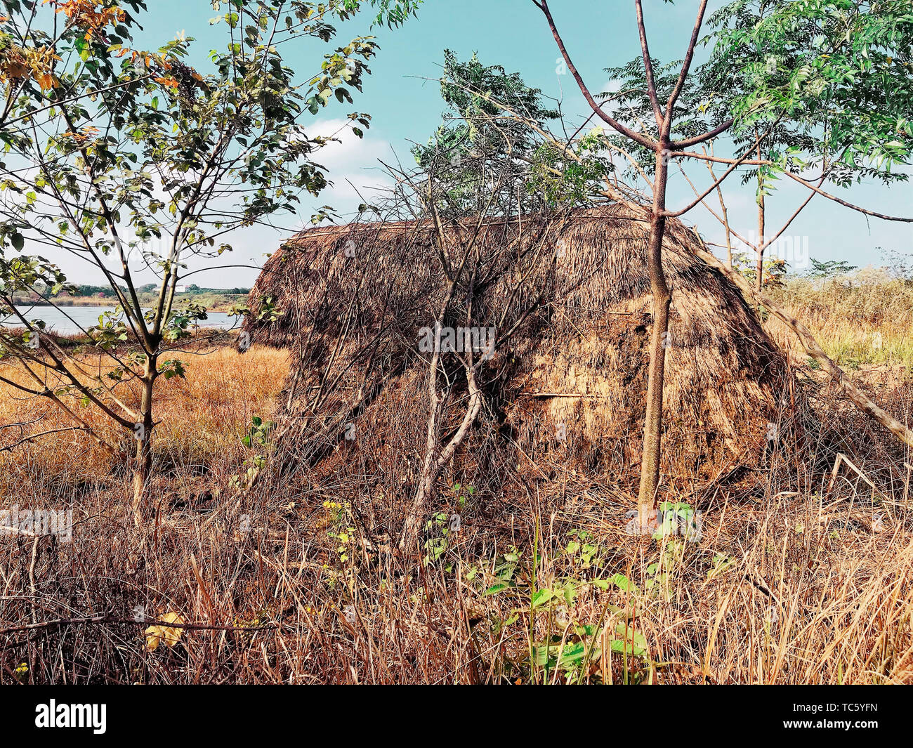 Grass shed monuments Stock Photo - Alamy