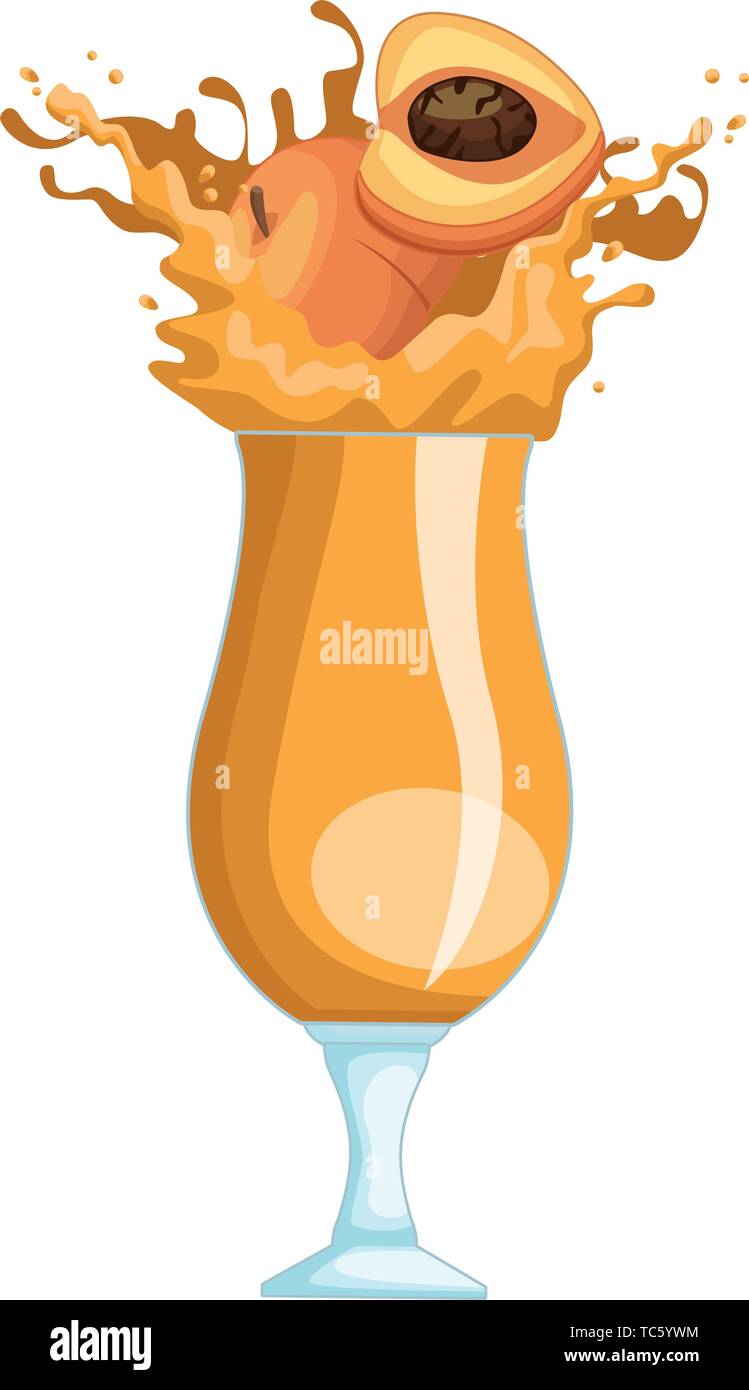 Peach splashing refreshment drink cartoon Stock Vector Image & Art - Alamy