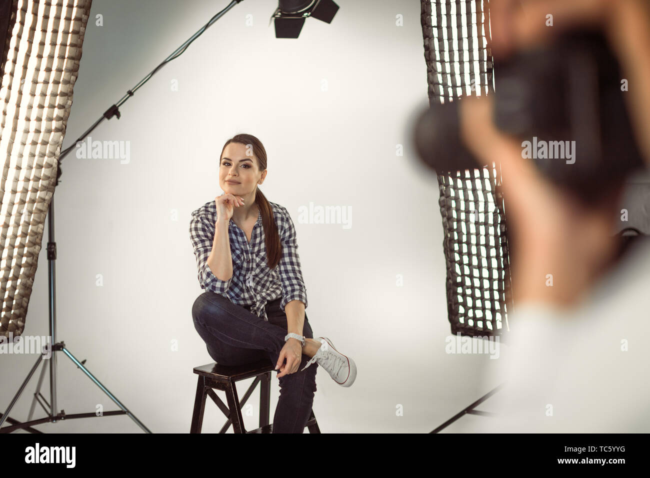 Professional photo shooting at the studio Stock Photo - Alamy