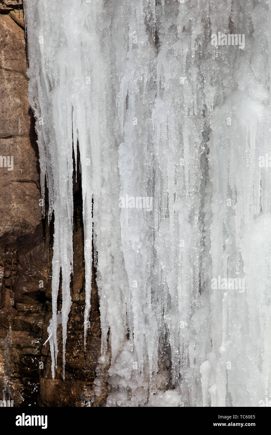 The Strange Landscape of Winter - Ice Hanging Stock Photo - Alamy