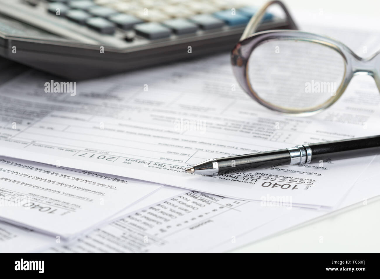 Tax forms, close up Stock Photo - Alamy