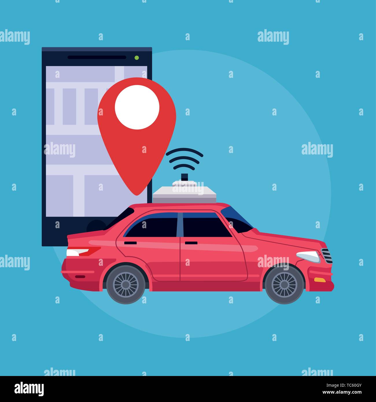 gps location car service concept Stock Vector Image & Art - Alamy
