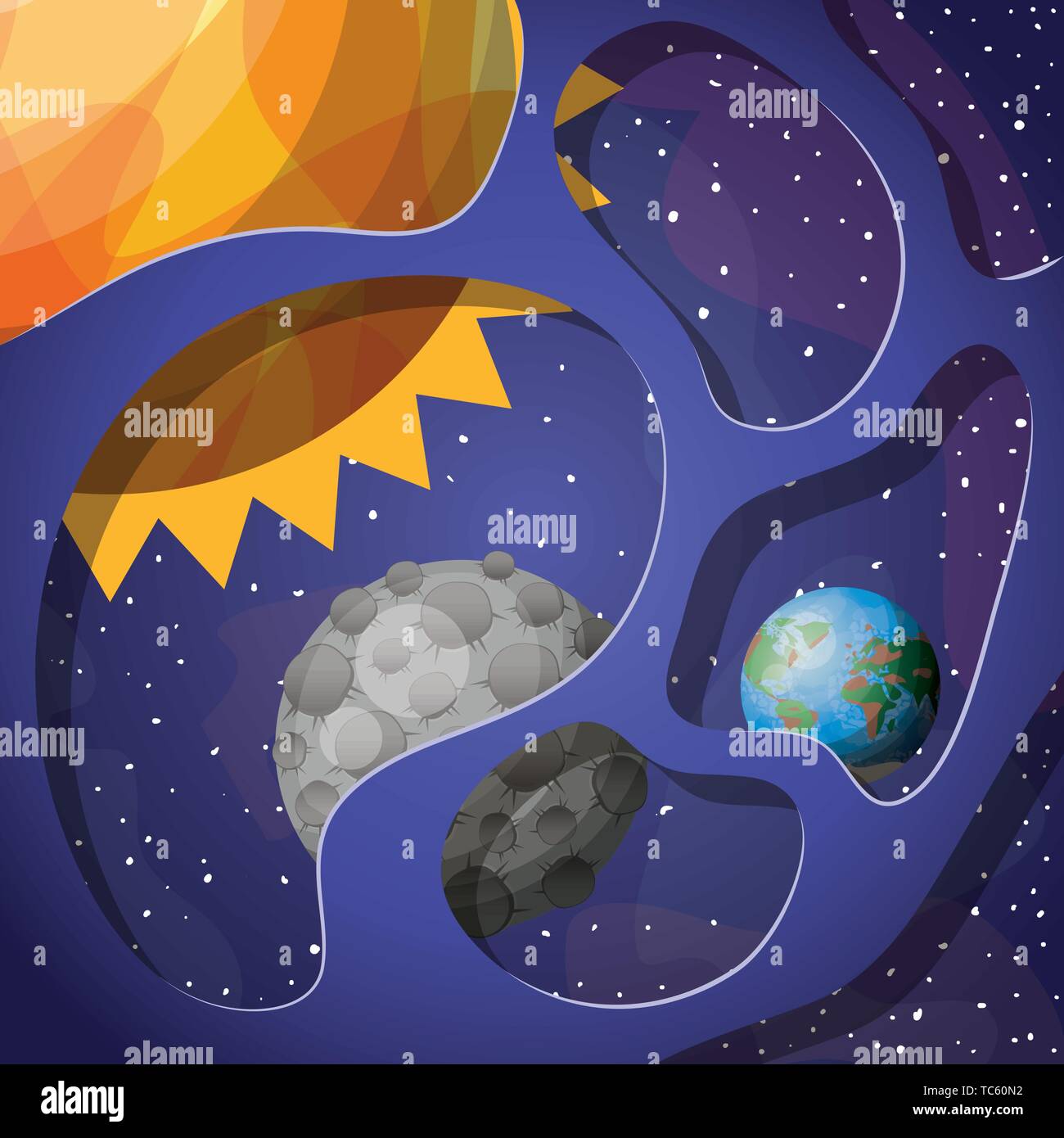 Solar system planets and sun design vector illustration Stock Vector ...