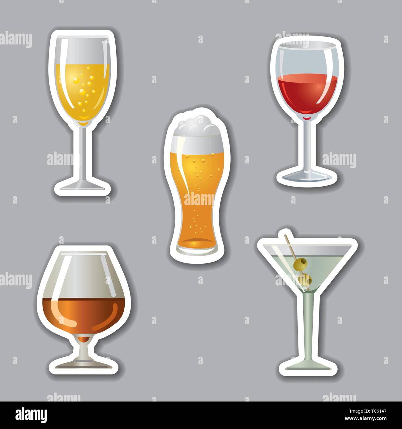 alcohol drinks stickers Stock Vector Image & Art - Alamy