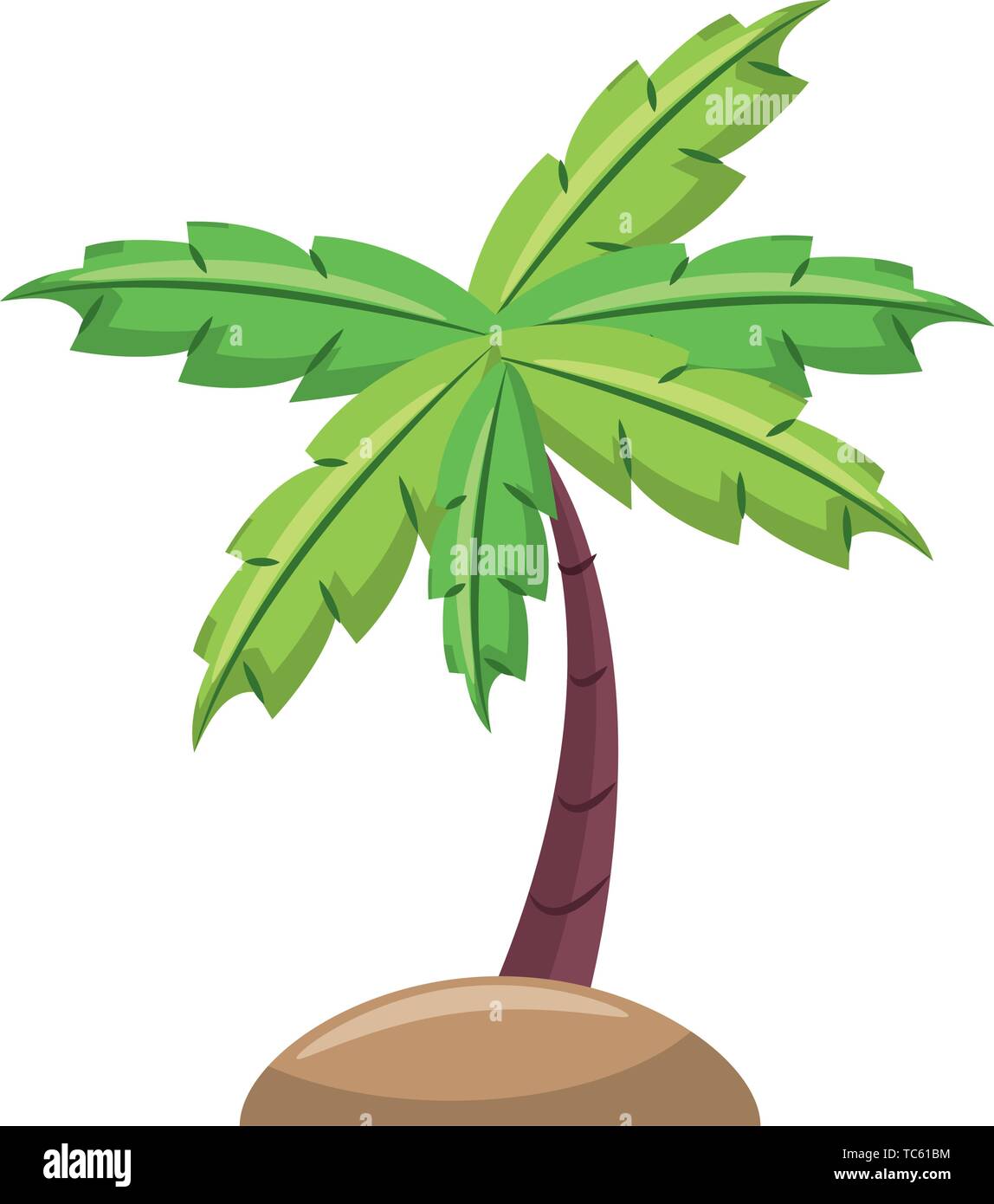 Palm tree in sand cartoon isolated Stock Vector Image & Art - Alamy