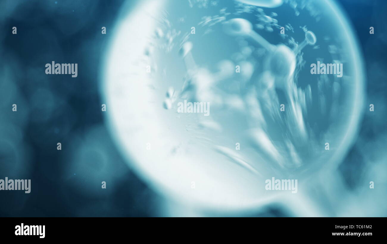 3D animation molecule structure. Scientific medical background with ...