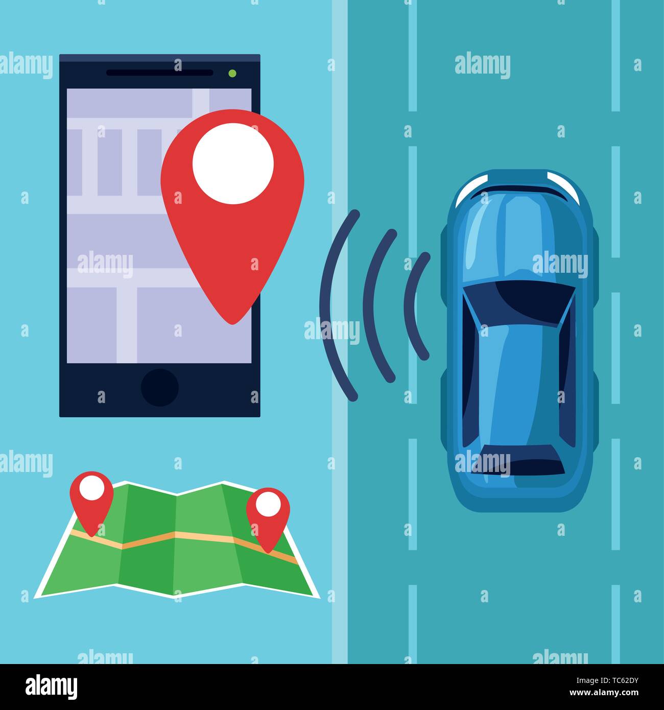 gps location car service concept Stock Vector Image & Art - Alamy