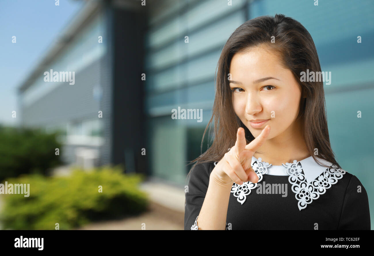 Happy cheerful young woman Stock Photo - Alamy