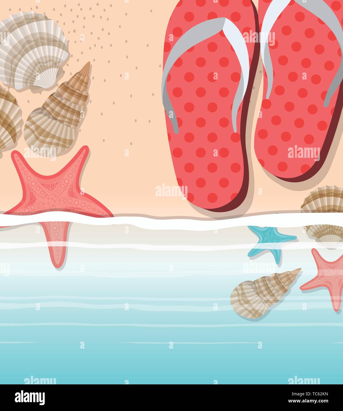 summer flip flops in the beach design Stock Vector Image & Art - Alamy