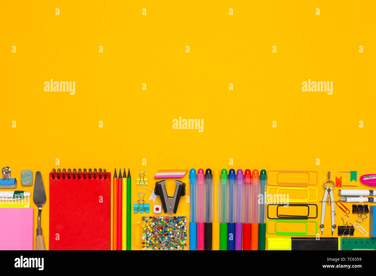Overhead shot school supplies hi-res stock photography and images - Alamy