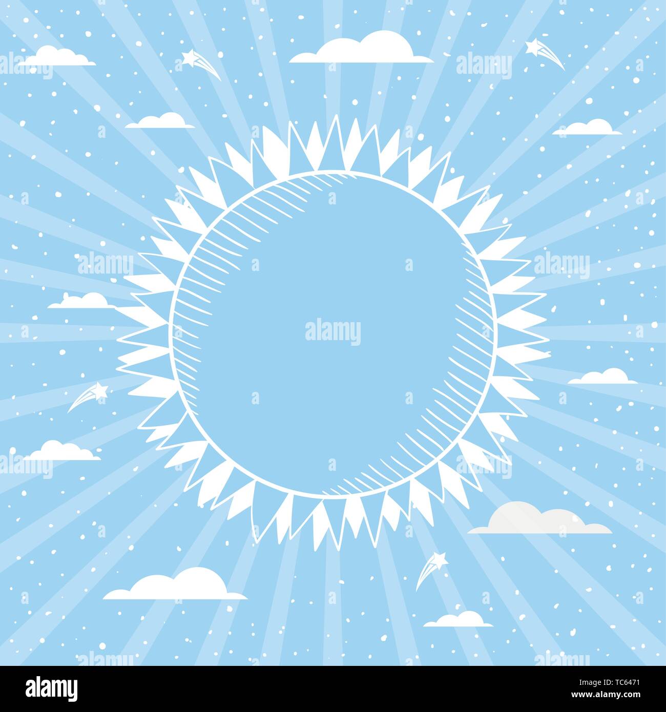Sun and clouds over striped background Stock Vector Image & Art - Alamy