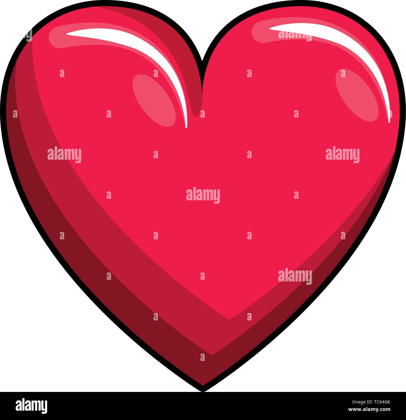 red heart icon cartoon isolated Stock Vector Image & Art - Alamy