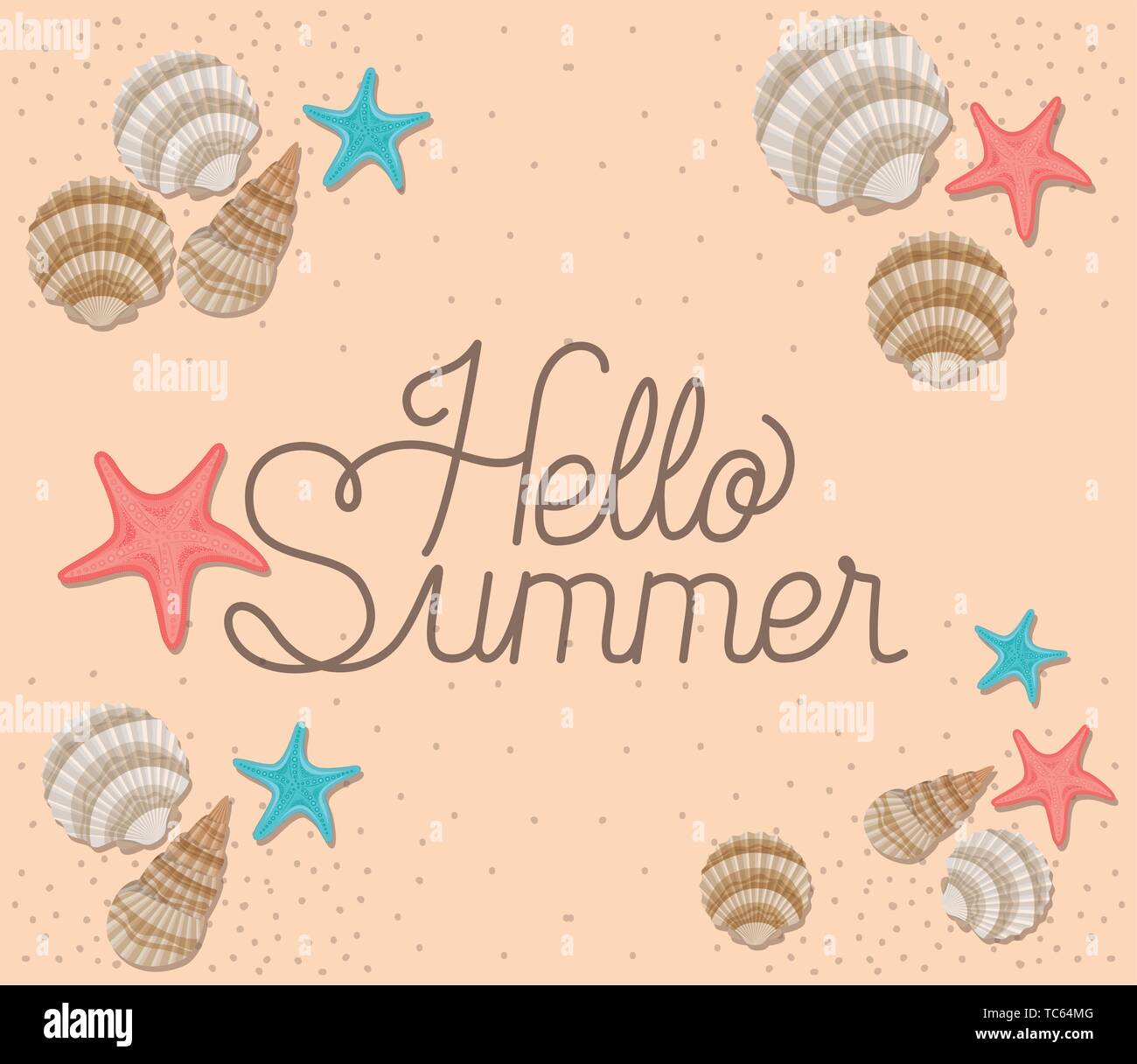 Clam snail in sand Stock Vector Images - Alamy