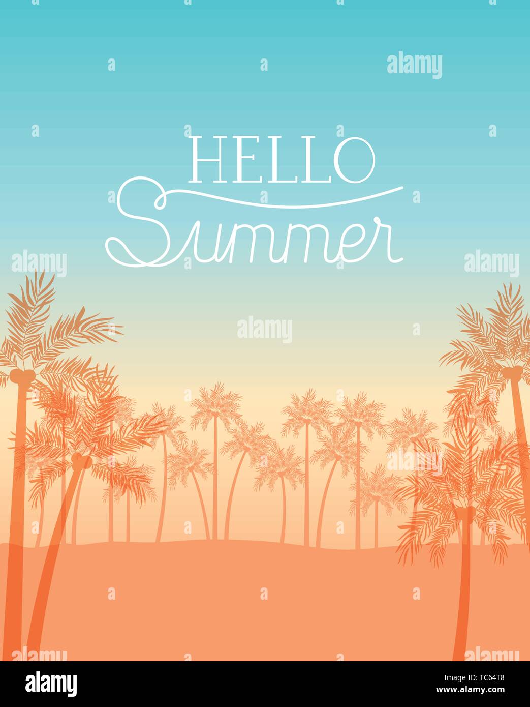 Relaxing tropical island palm trees Stock Vector Images - Alamy