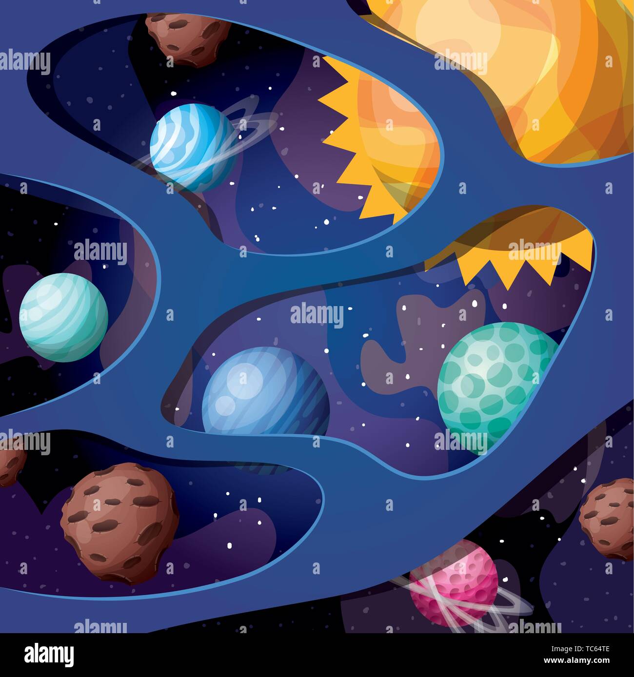 Solar system planets and sun design vector illustration Stock Vector ...