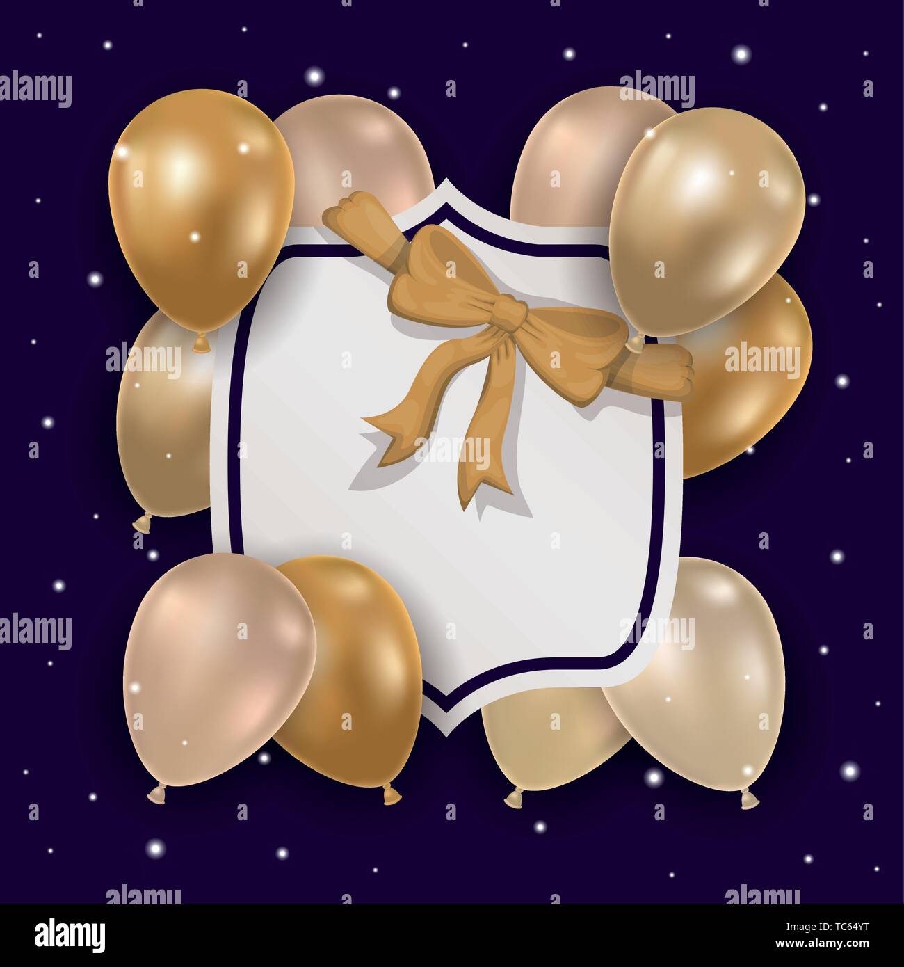 Balloons with bowtie and label design vector illustration Stock Vector ...