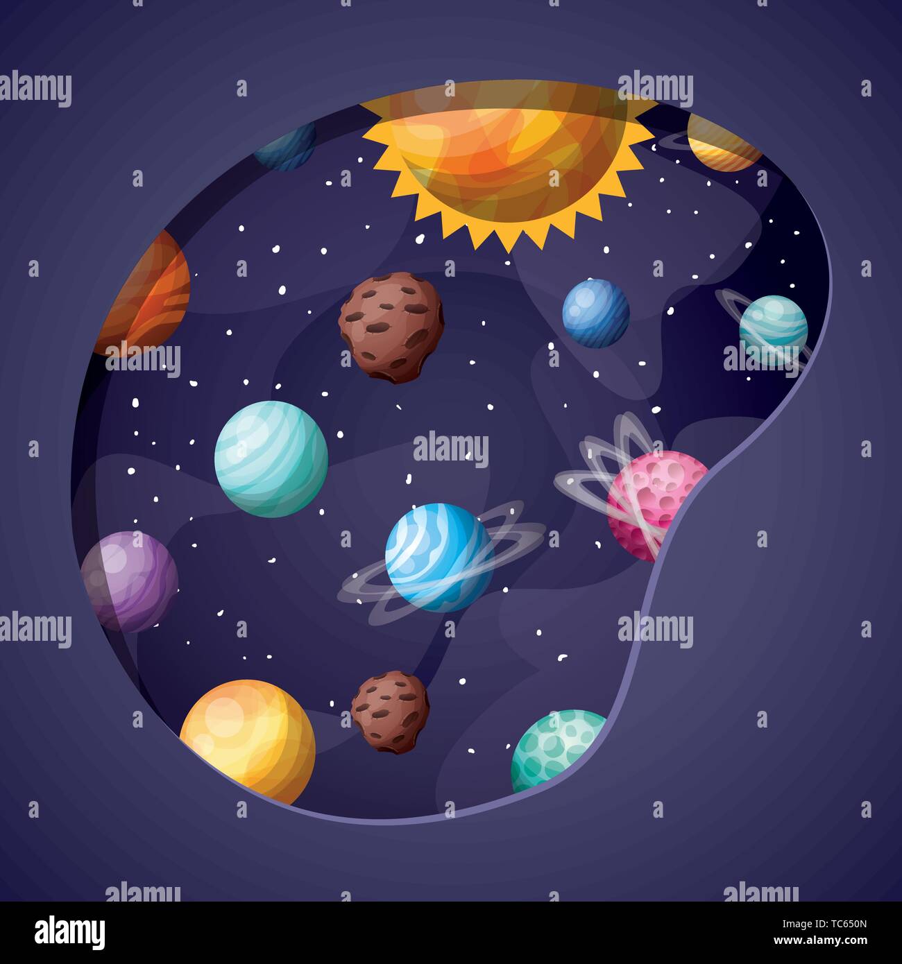 Solar system planets and sun design vector illustration Stock Vector ...
