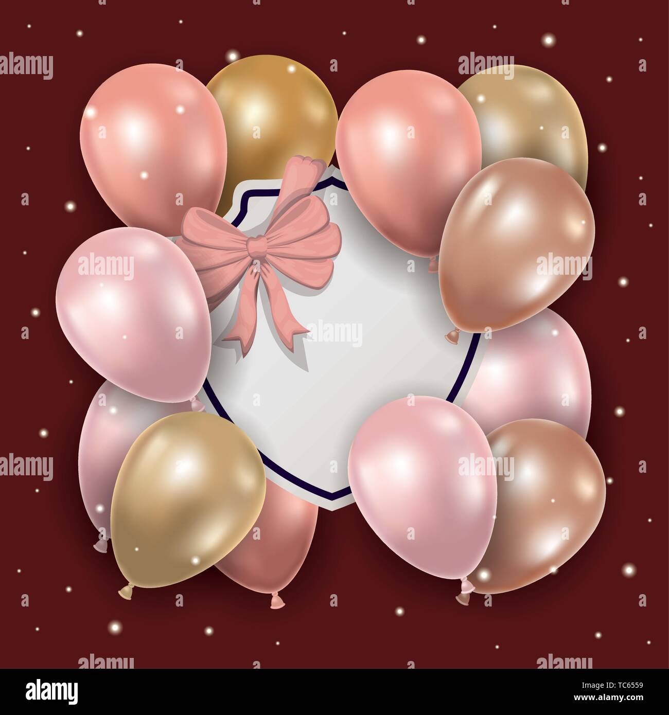 Balloons with bowtie and label design vector illustration Stock Vector ...