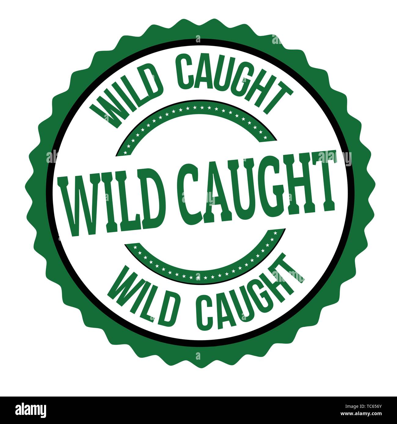 Wild caught sign or stamp on white background, vector illustration ...
