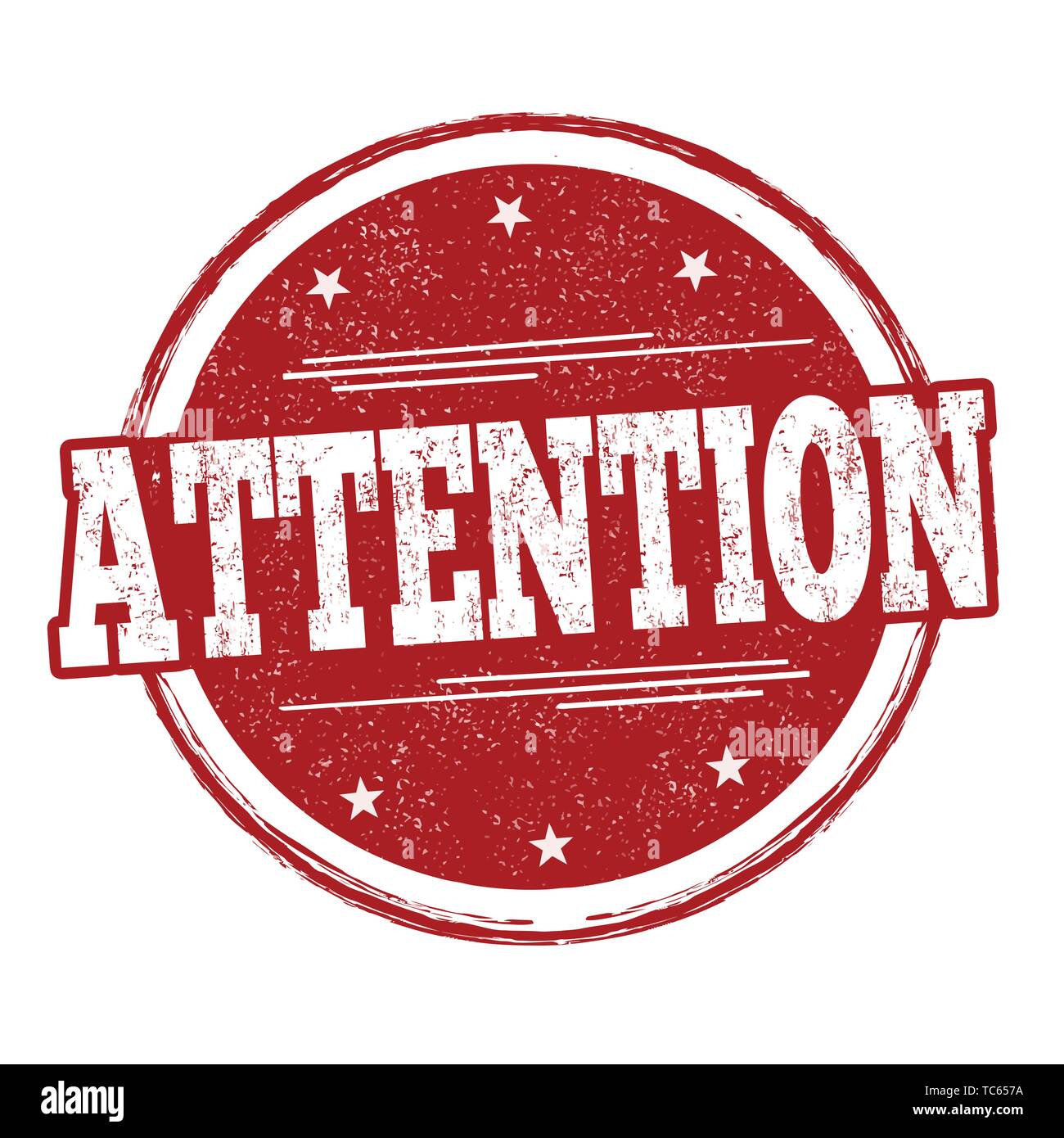 Attention sign or stamp on white background, vector illustration Stock ...