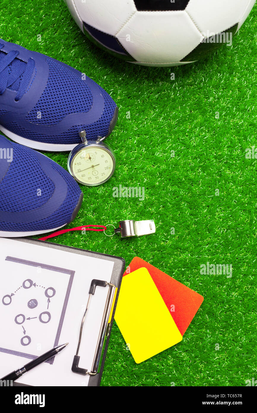 Football boots and ball Stock Photo - Alamy