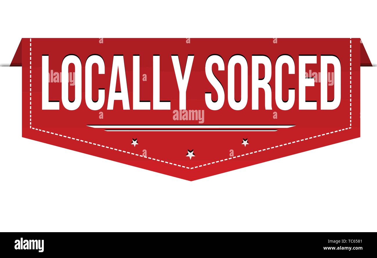 Locally sourced banner design on white background, vector illustration ...