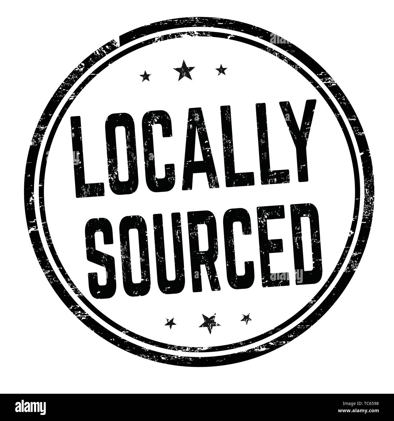Locally sourced sign or stamp on white background, vector illustration ...