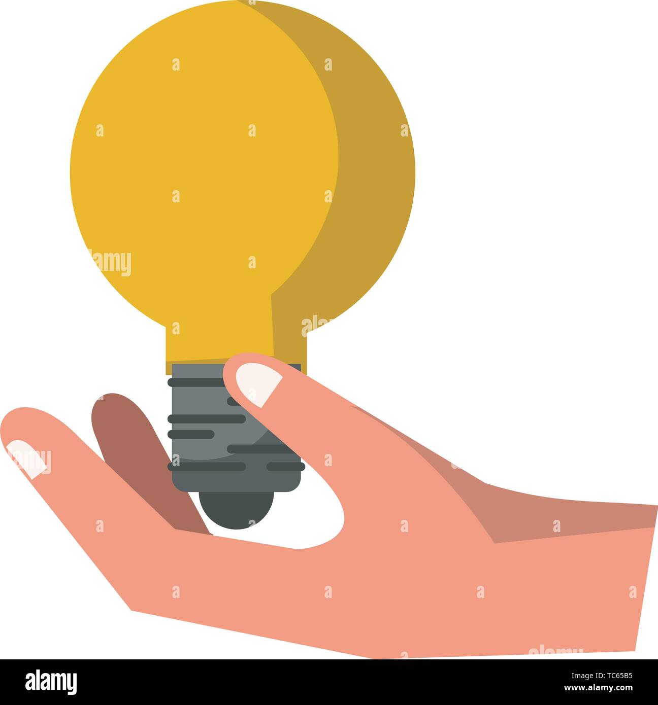 Hand holding bulb light symbol isolated Stock Vector Image & Art - Alamy