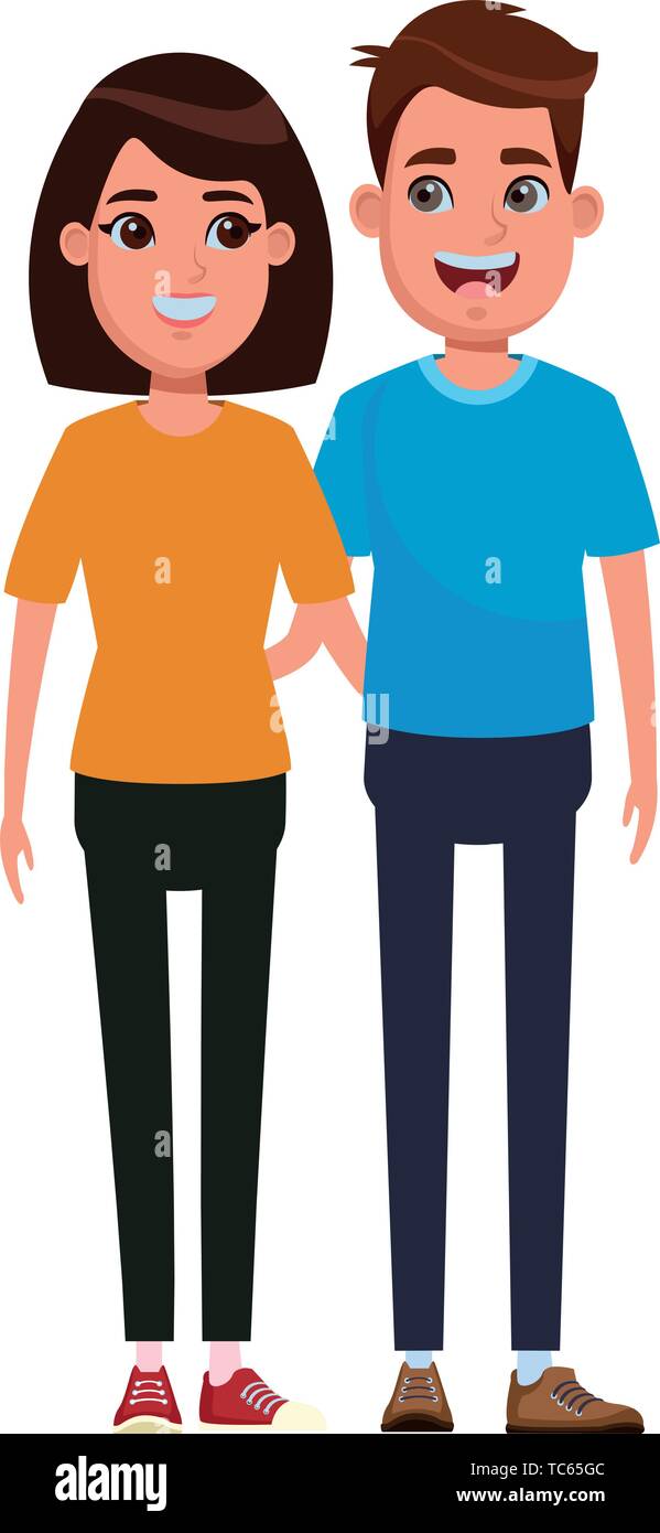couple avatar cartoon character portrait Stock Vector Image & Art - Alamy