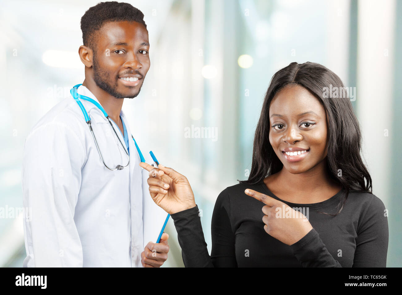Confident African American medical professionals in hospital Stock ...