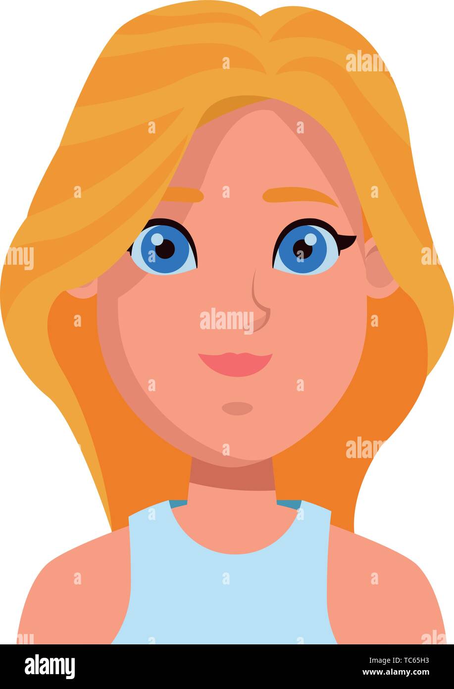 young woman avatar cartoon character profile picture Stock Vector Image ...