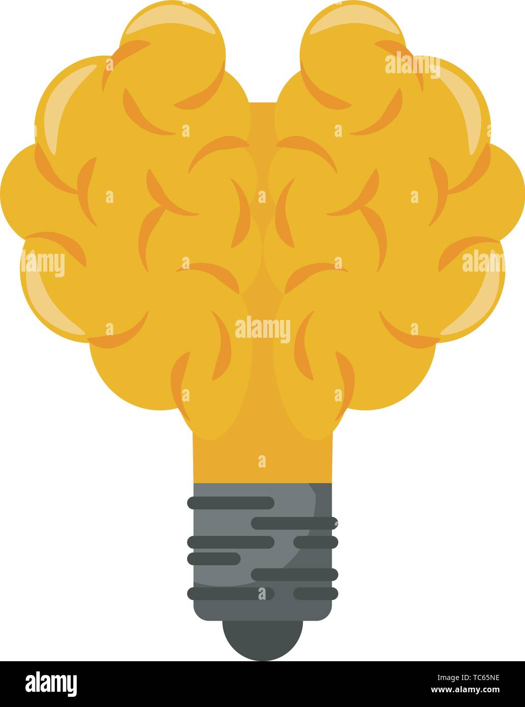 Bulb light brain shape symbol isolated Stock Vector Image & Art - Alamy