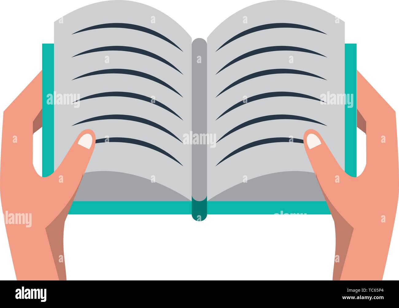 Hand with book open cartoon isolated Stock Vector Image & Art - Alamy