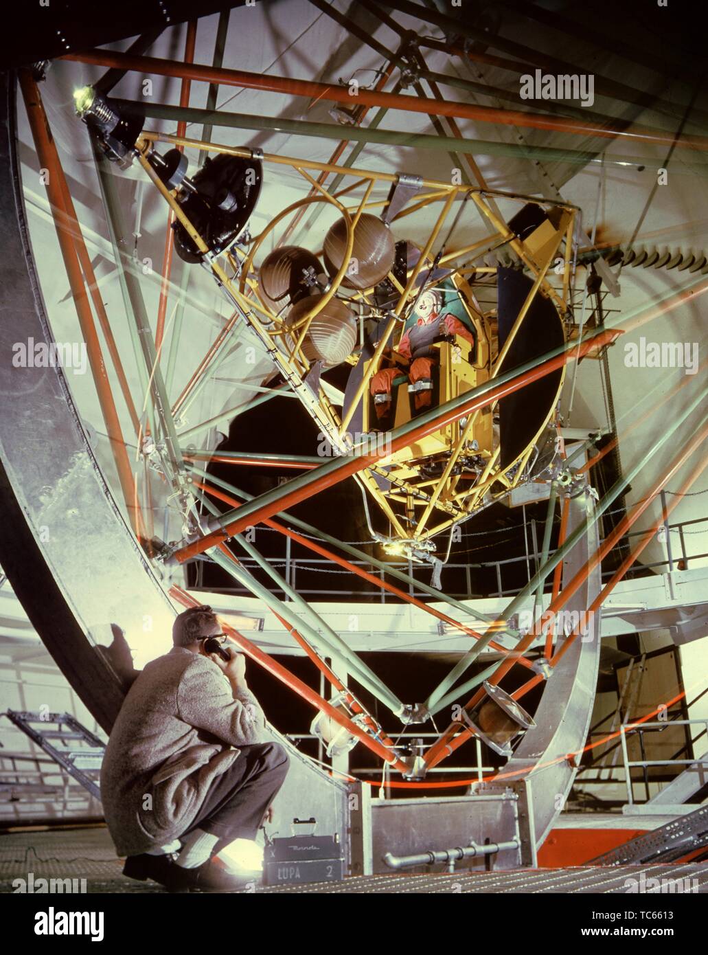 NASA engineers prepare the Multiple Axis Space Test Inertia Facility ...