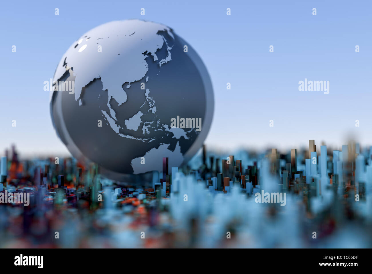 Concave-convex changing terrain and Earth model, three-dimensional ...