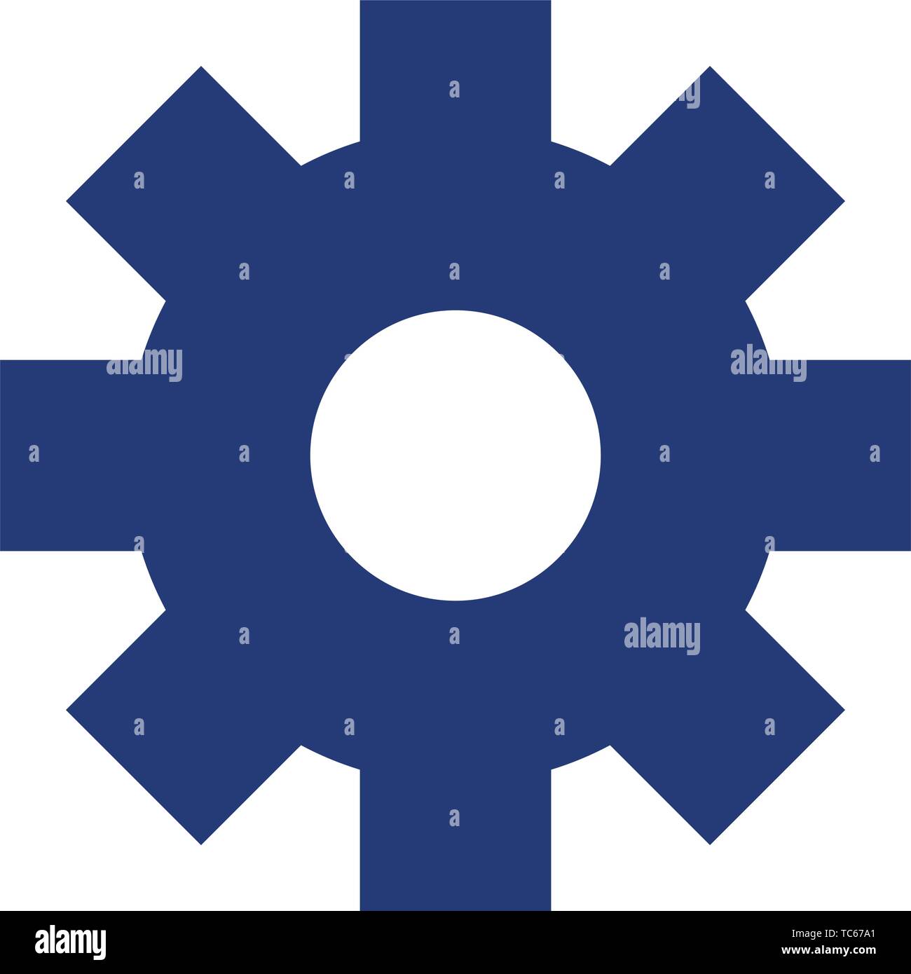 blue big gear icon cartoon Stock Vector Image & Art - Alamy