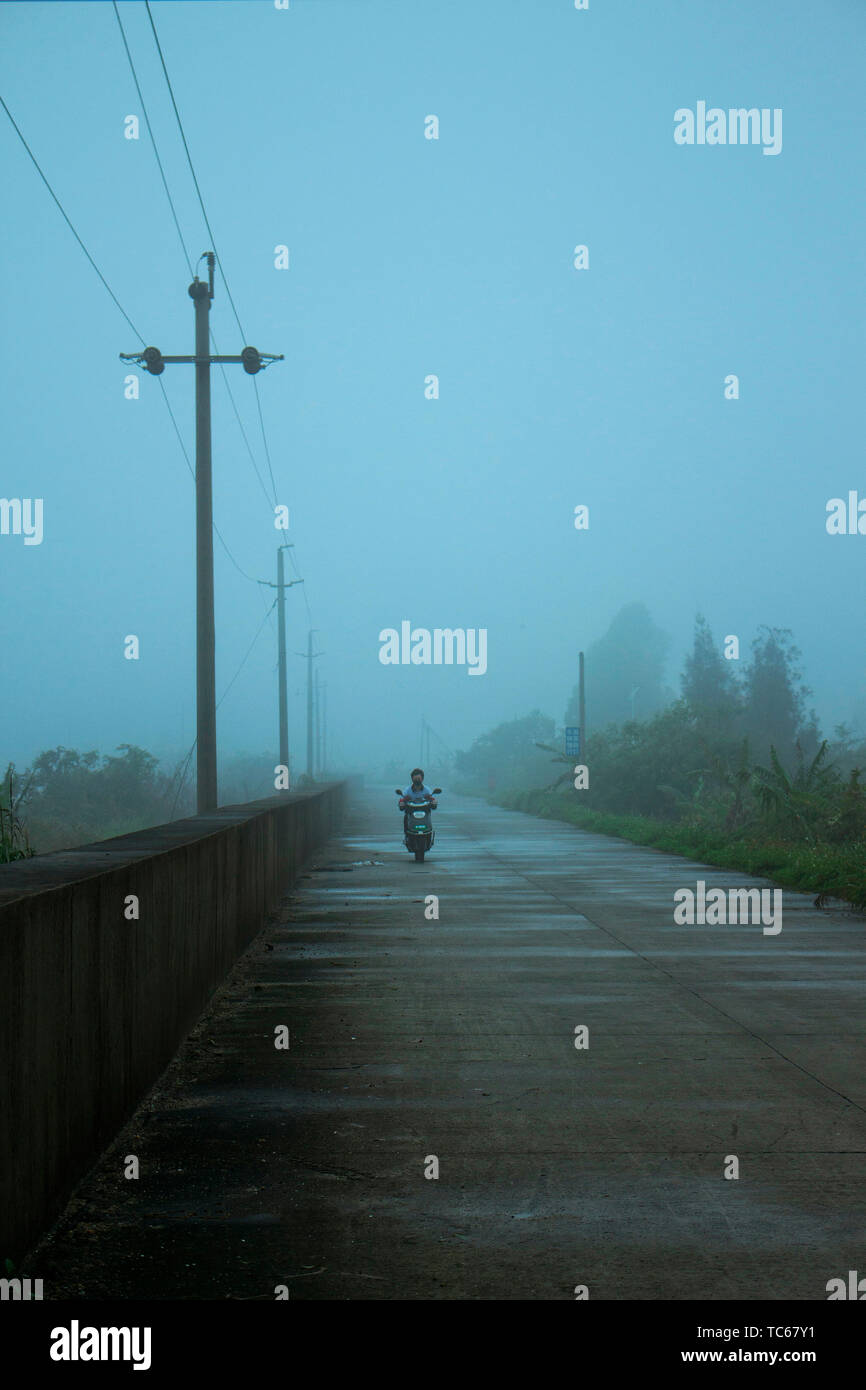 Country Fog View Road Stock Photo - Alamy