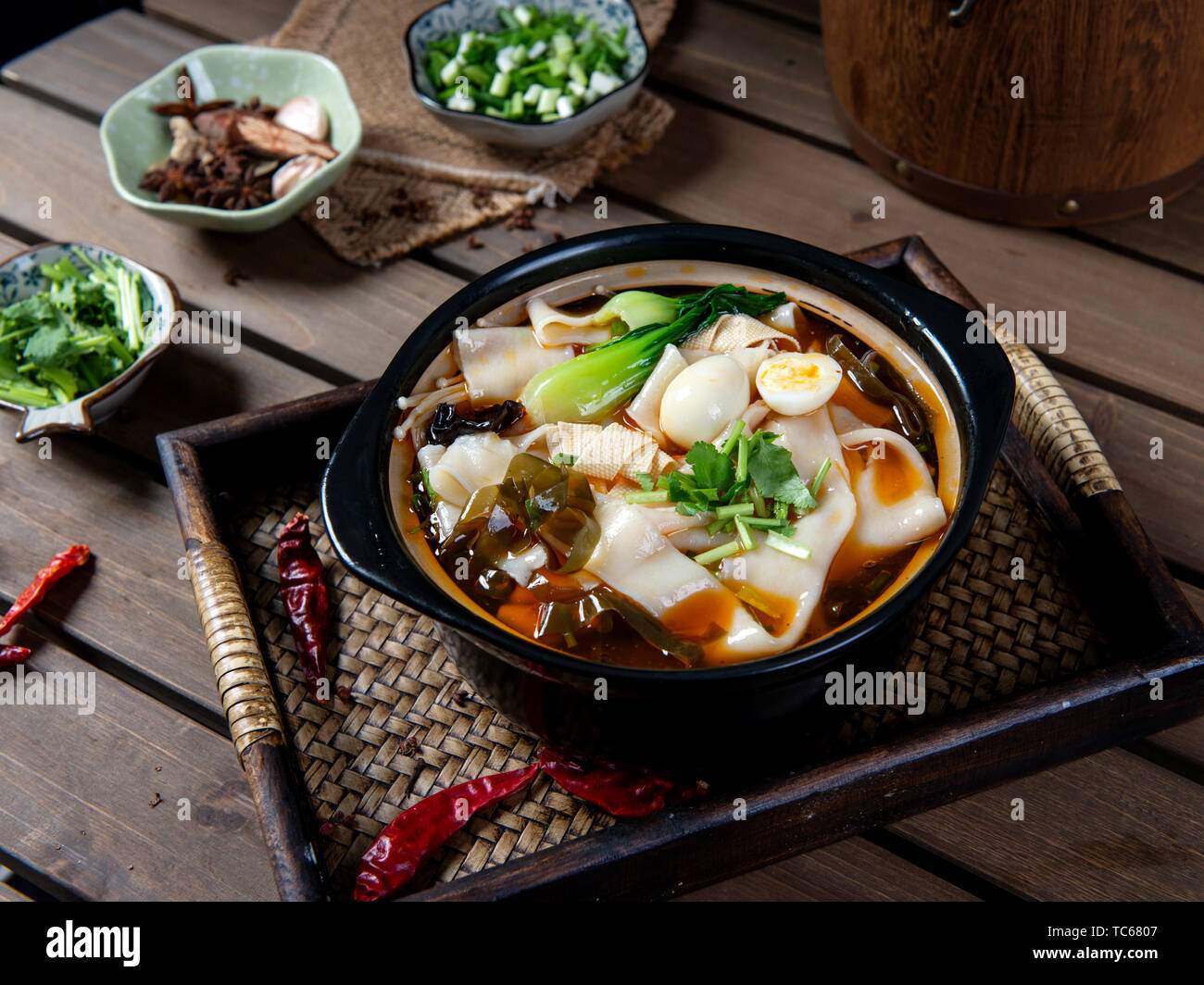 Cheese lotus ribs, chicken nuggets, casserole hot Stock Photo - Alamy