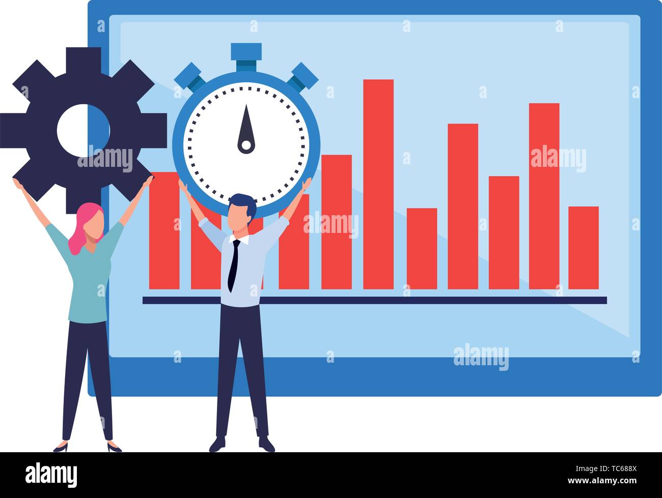 business couple and a data chart Stock Vector Image & Art - Alamy
