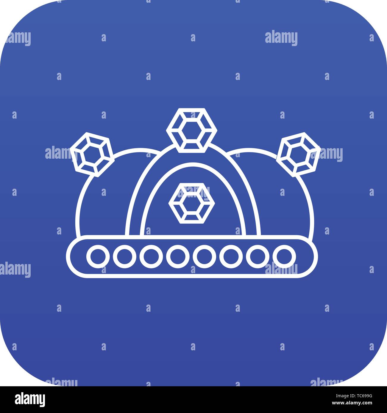 Crown icon blue vector Stock Vector Image & Art - Alamy