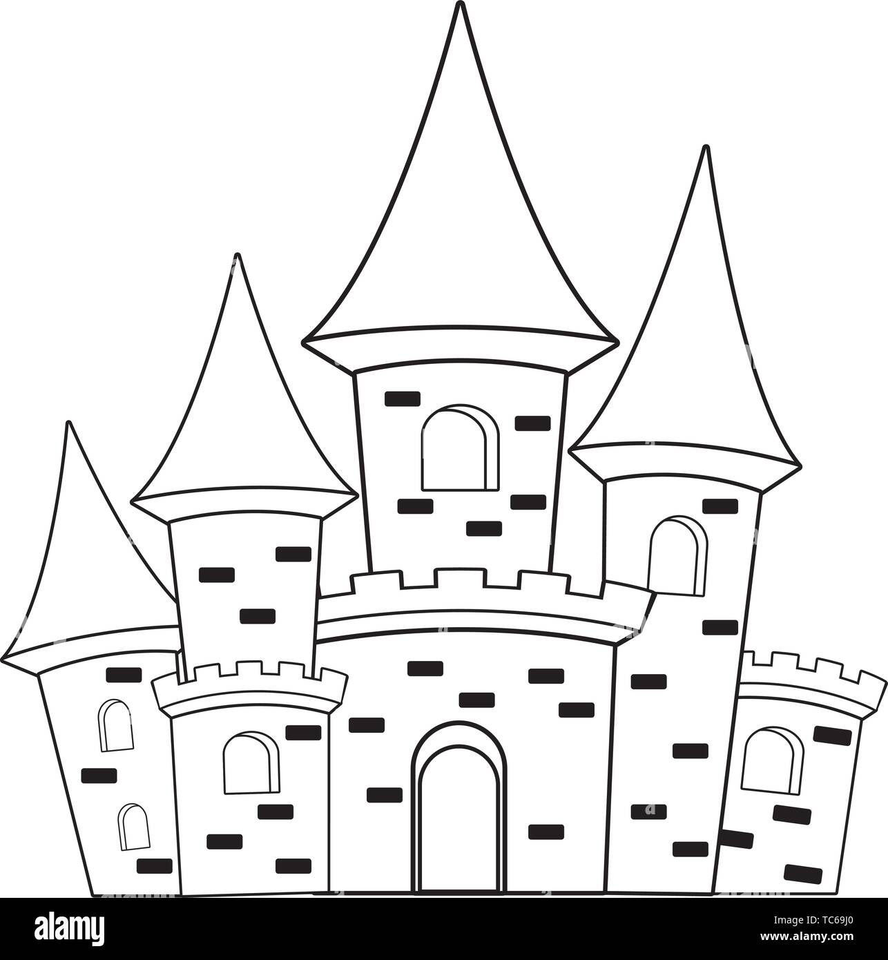 Castle Clipart Black And White