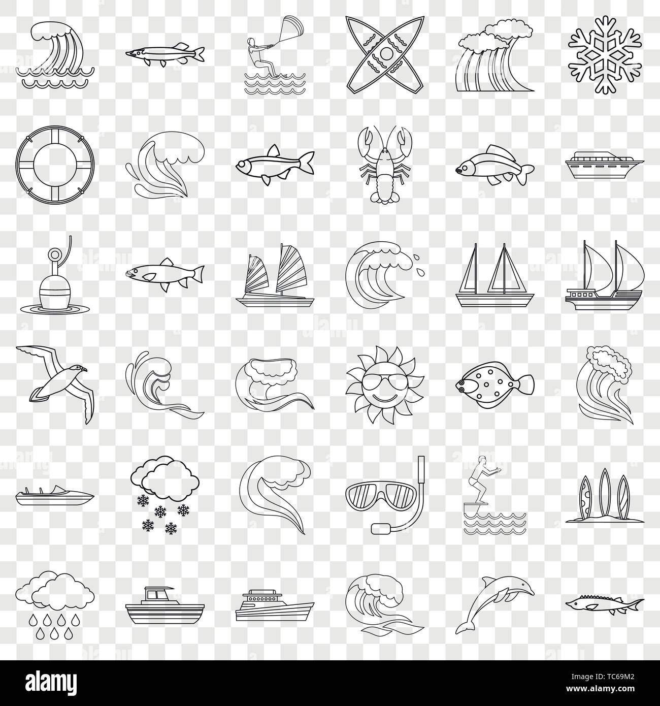 Wet icons set, outline style Stock Vector Image & Art - Alamy